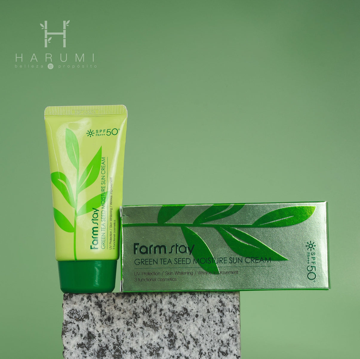 Protector solar facial de FarmStay con Té verde - FarmStay Green Tea ...