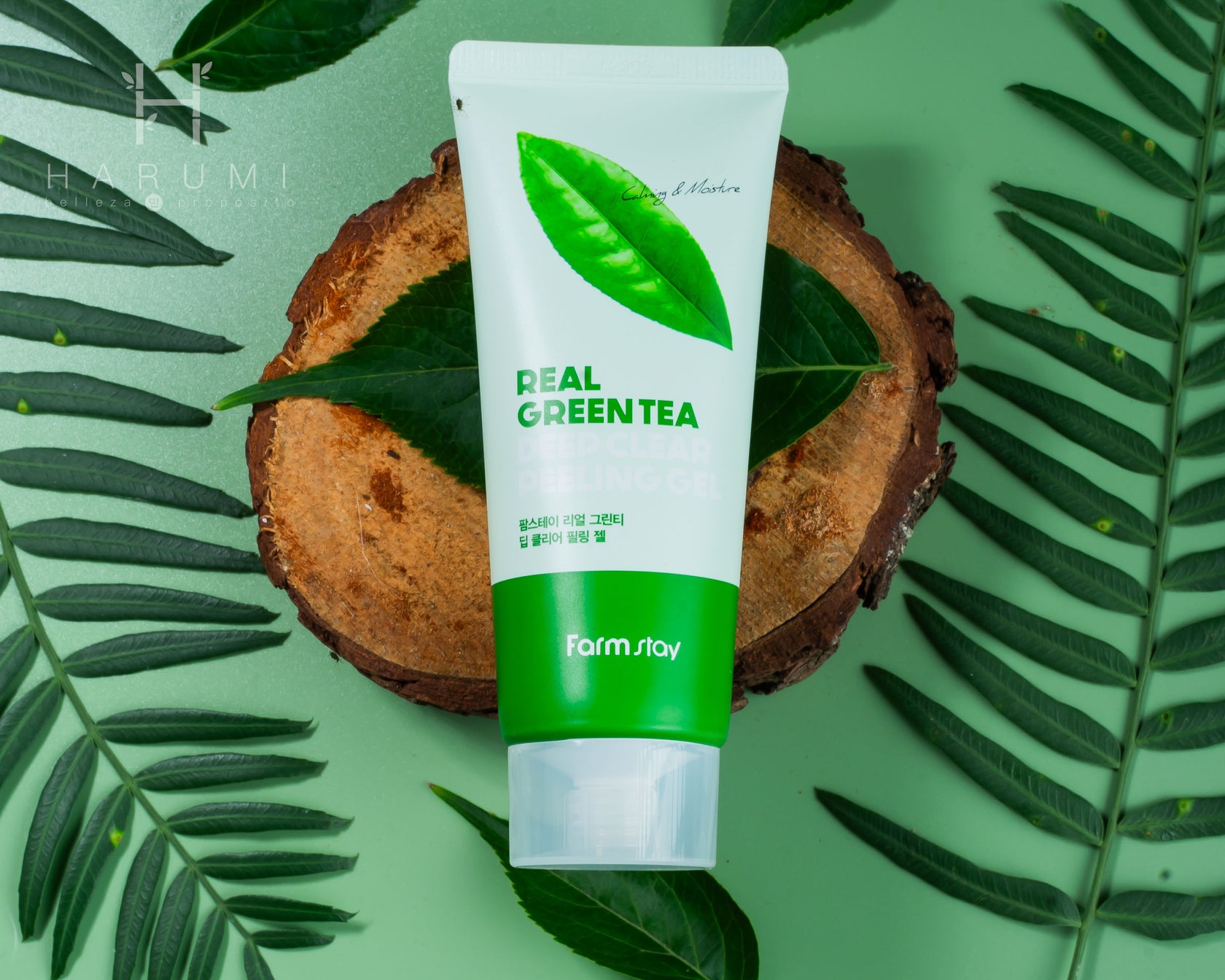 Exfoliante físico facial de FarmStay con Té verde - Farmstay Real Green ...